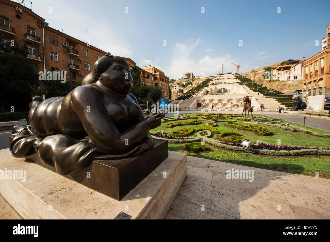 Woman Smoking a Cigarette, sculpture by Fernando Botero on display at ...