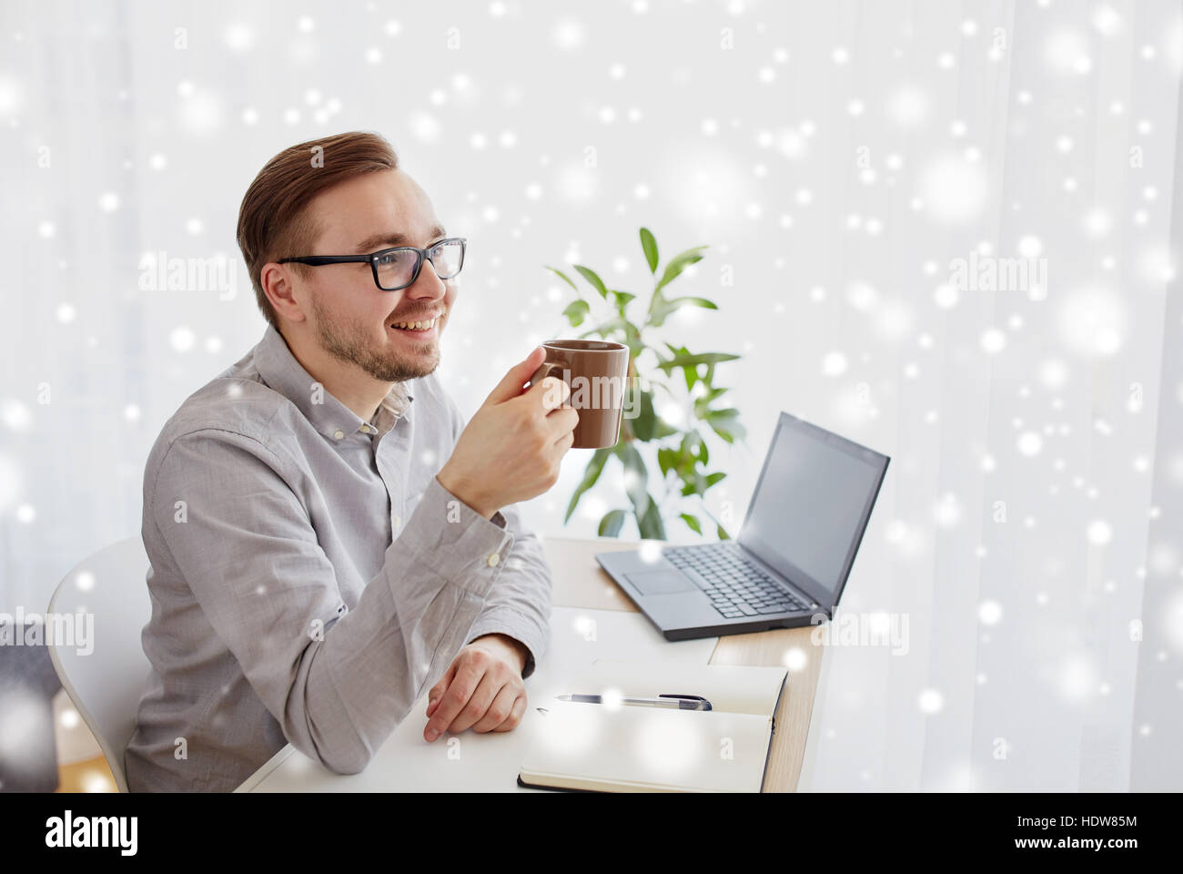 creative man or businessman drinking coffee Stock Photo - Alamy