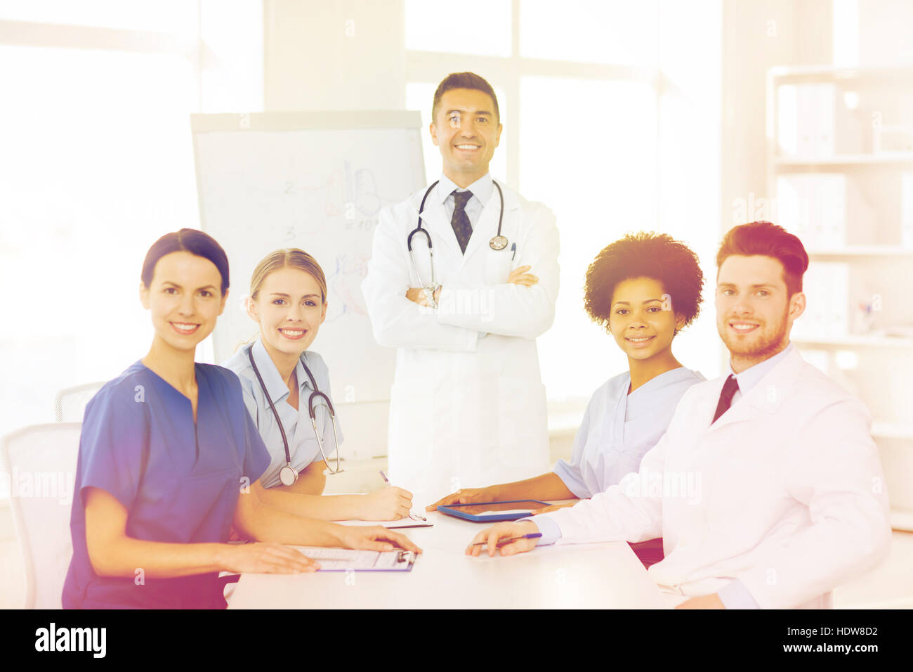 group of doctors on presentation at hospital Stock Photo - Alamy