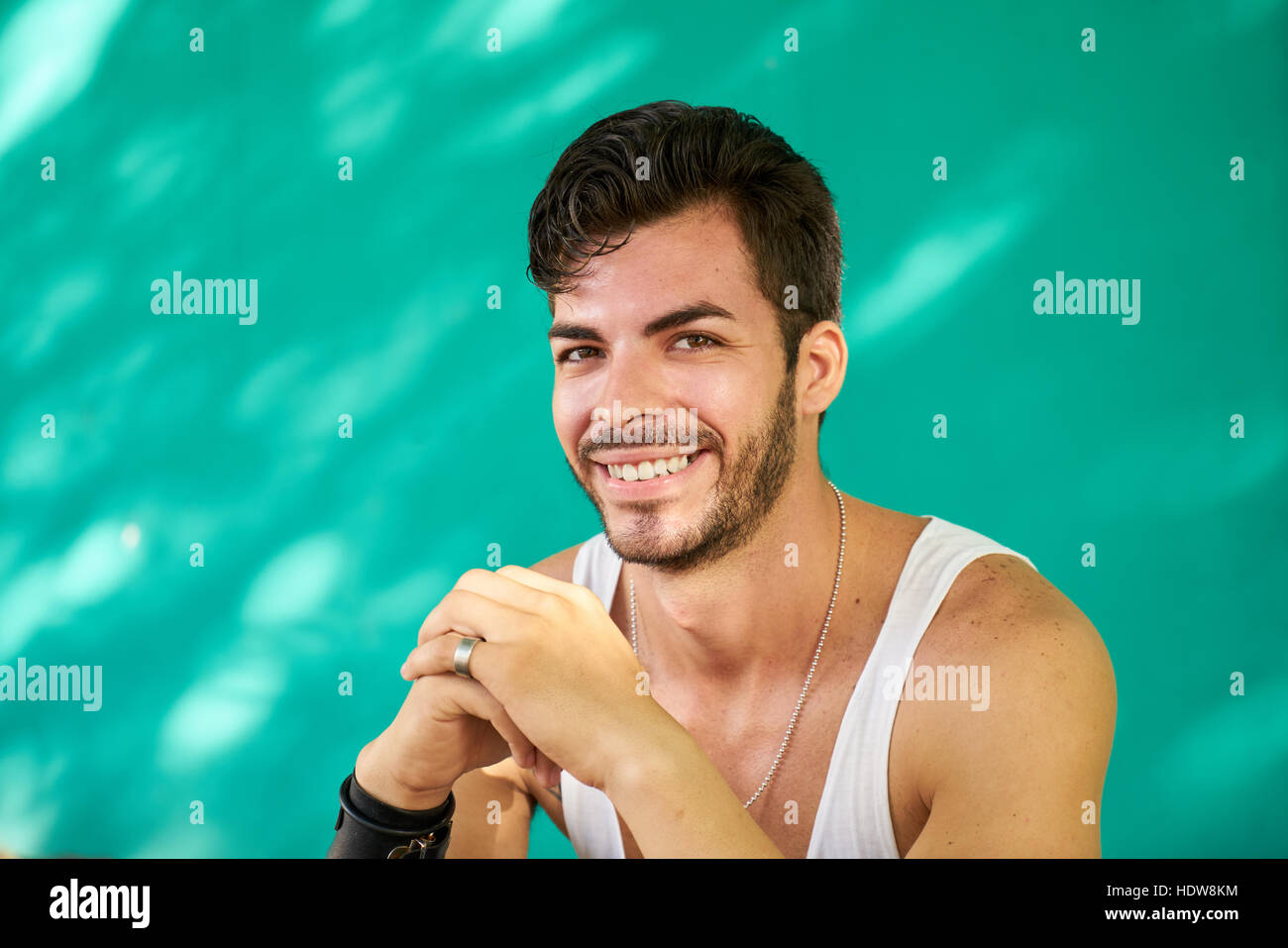 Real Cuban people and feelings, portrait of happy young hispanic man ...