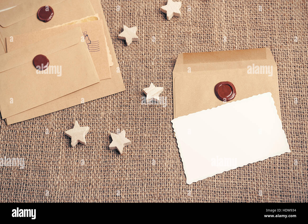 Letters on sacking Stock Photo - Alamy