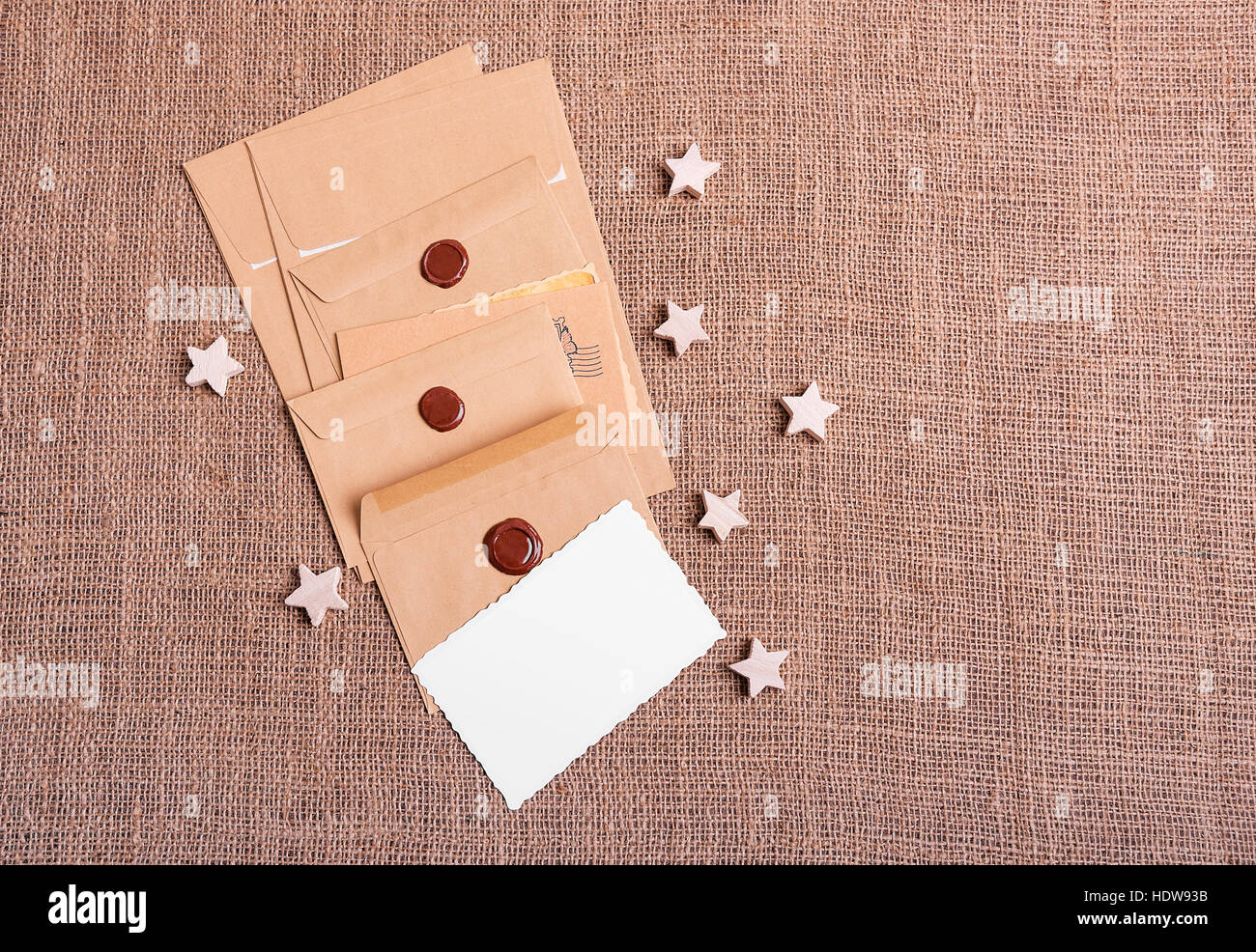 Letters on sacking Stock Photo - Alamy