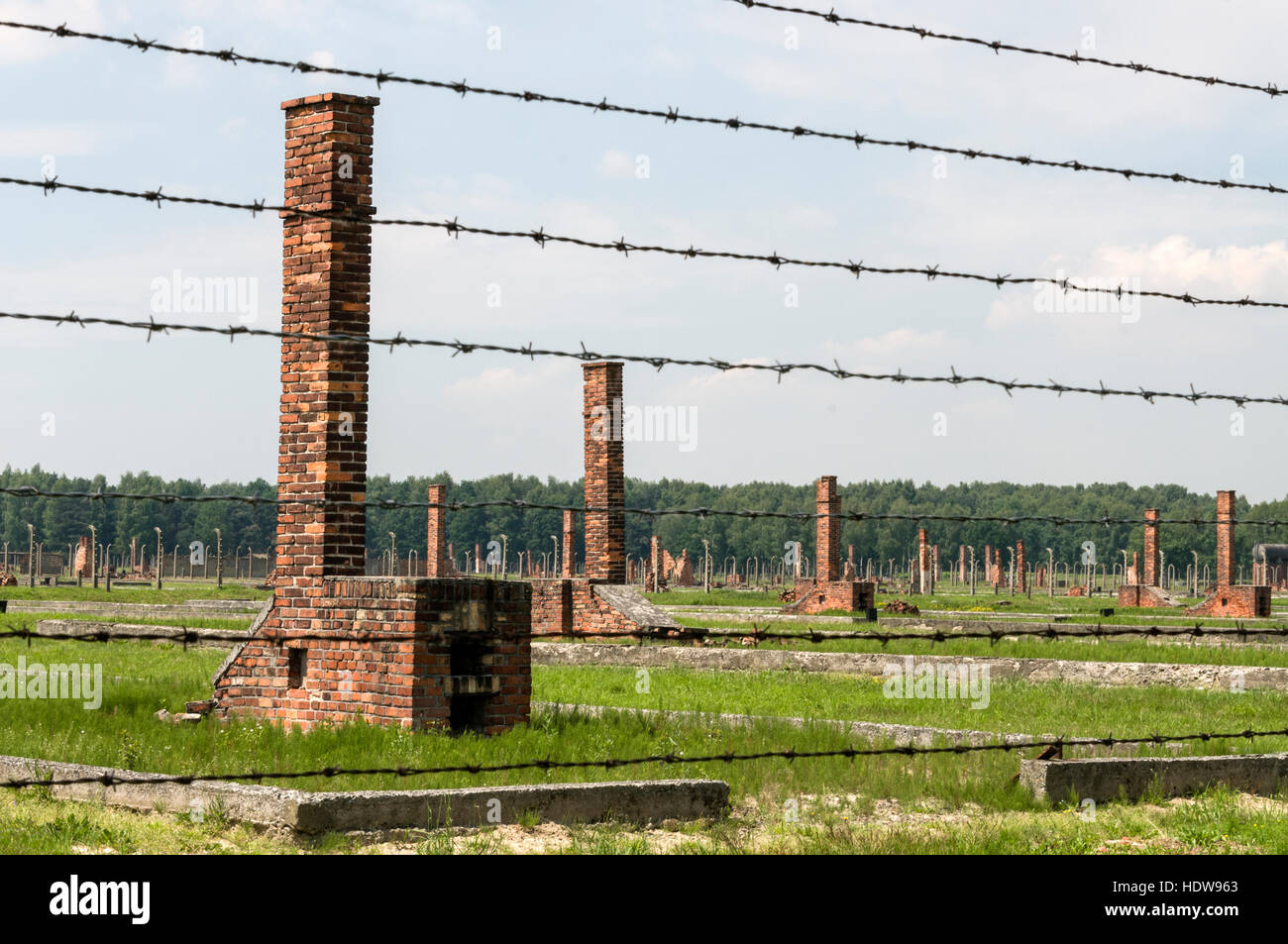 Chimneys Auschwitz Concentration Camp High Resolution Stock Photography ...