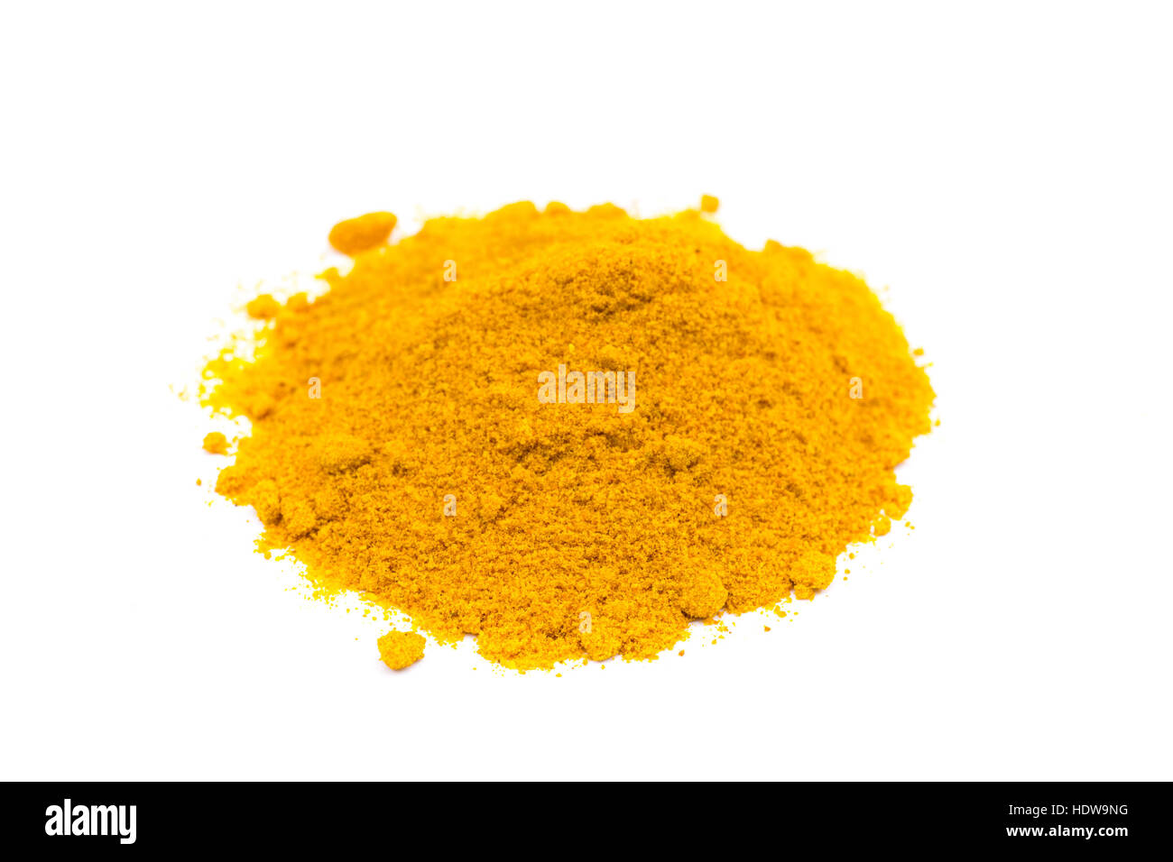 Heap of spice turmeric powder isolated on white background Stock Photo ...