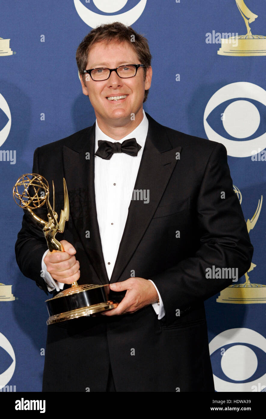Actor James Spader holds his award for outstanding lead actor in drama ...