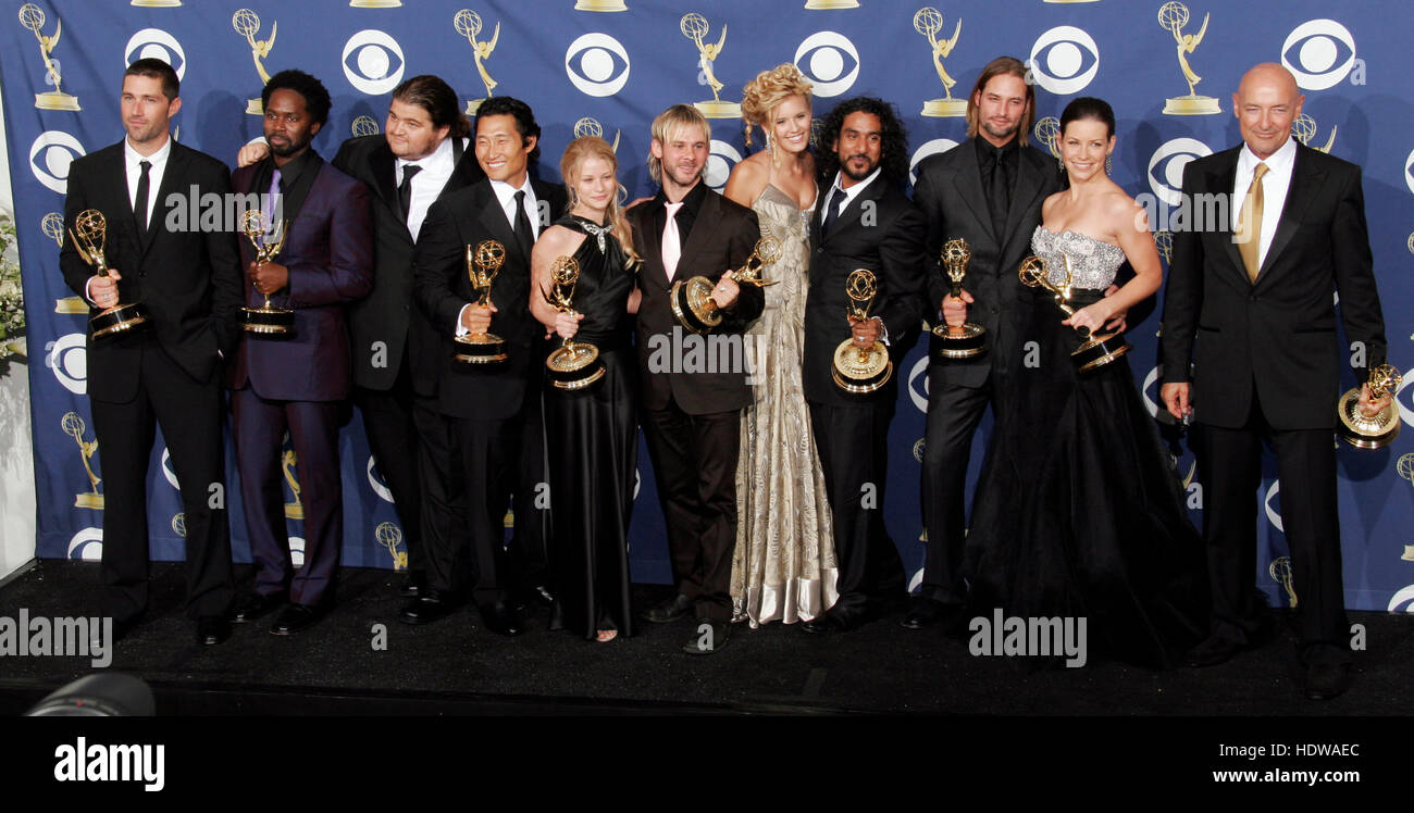 The cast of 'Lost', winner of best drama at the 57th Annual Emmy Awards ...