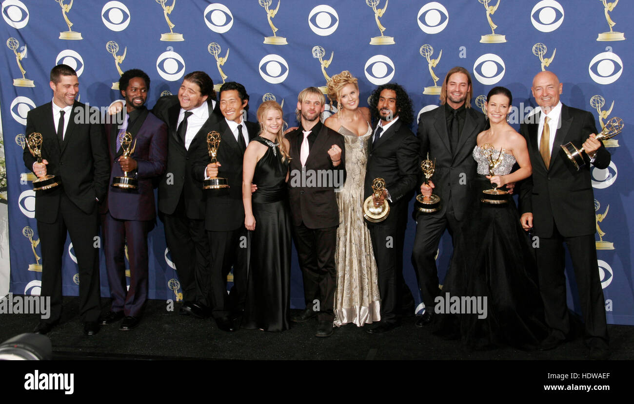 The cast of 'Lost', winner of best drama at the 57th Annual Emmy Awards ...