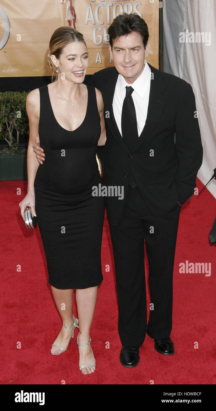 Charlie Sheen and his wife, Denise Rogers, at the Screen Actors Guild ...