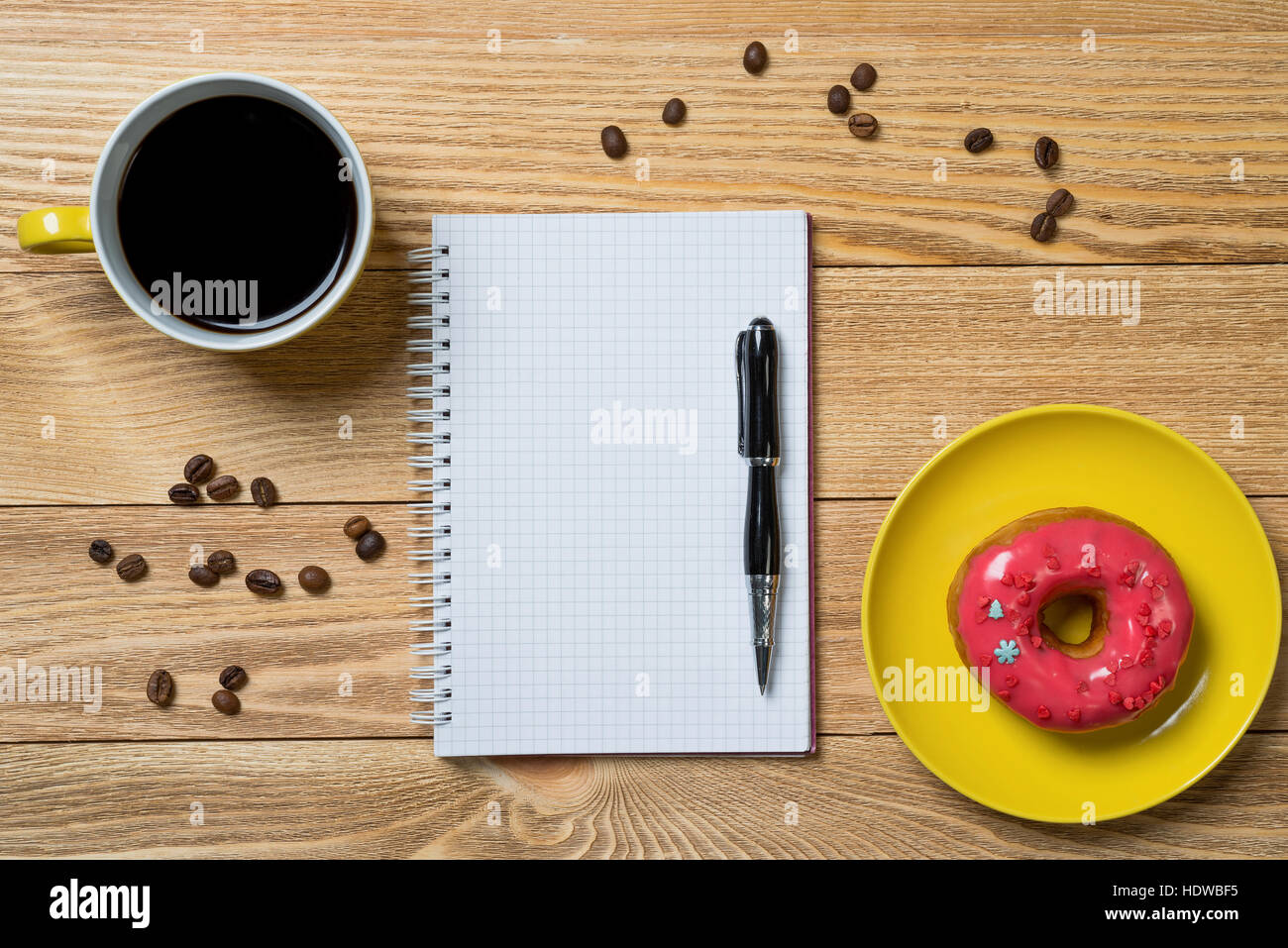 Coffee break with snack Stock Photo - Alamy