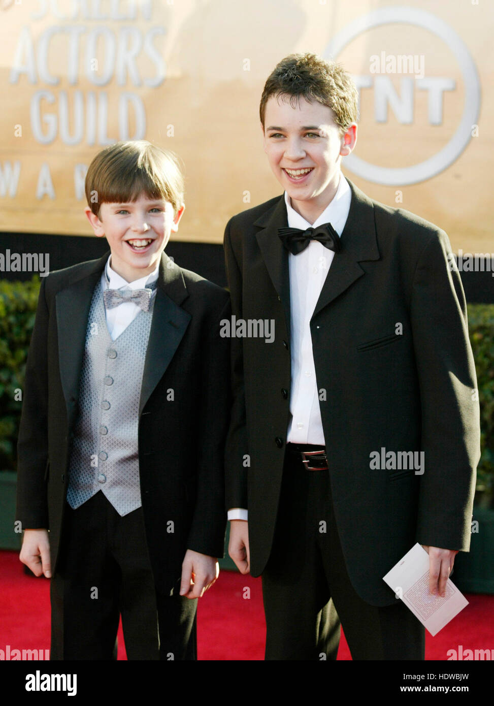 Freddy Highmore (L) and Joe Prospero, stars of the film 'Finding ...