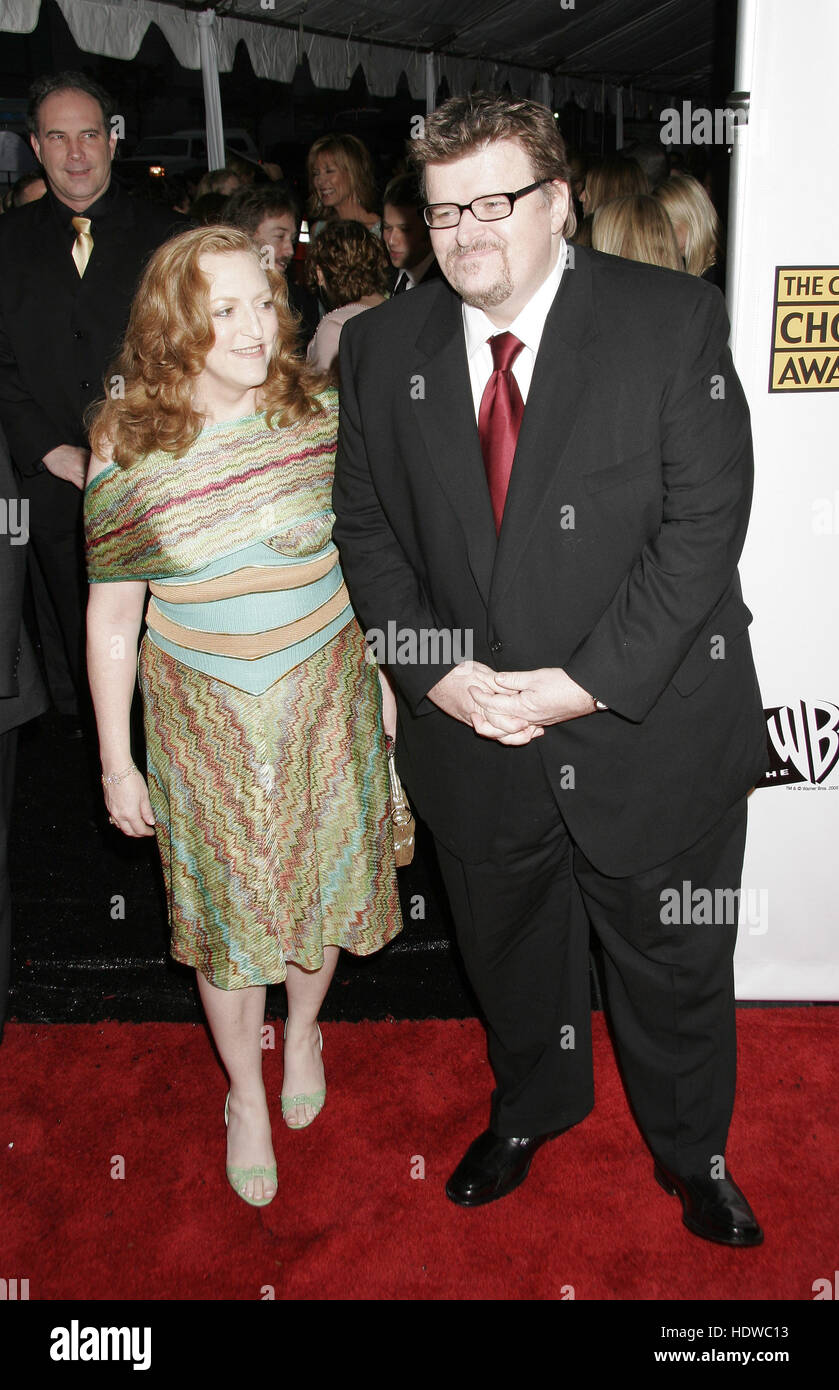 Michael Moore and his wife, Kathleen, arrive at the 10th Annnual Critic ...