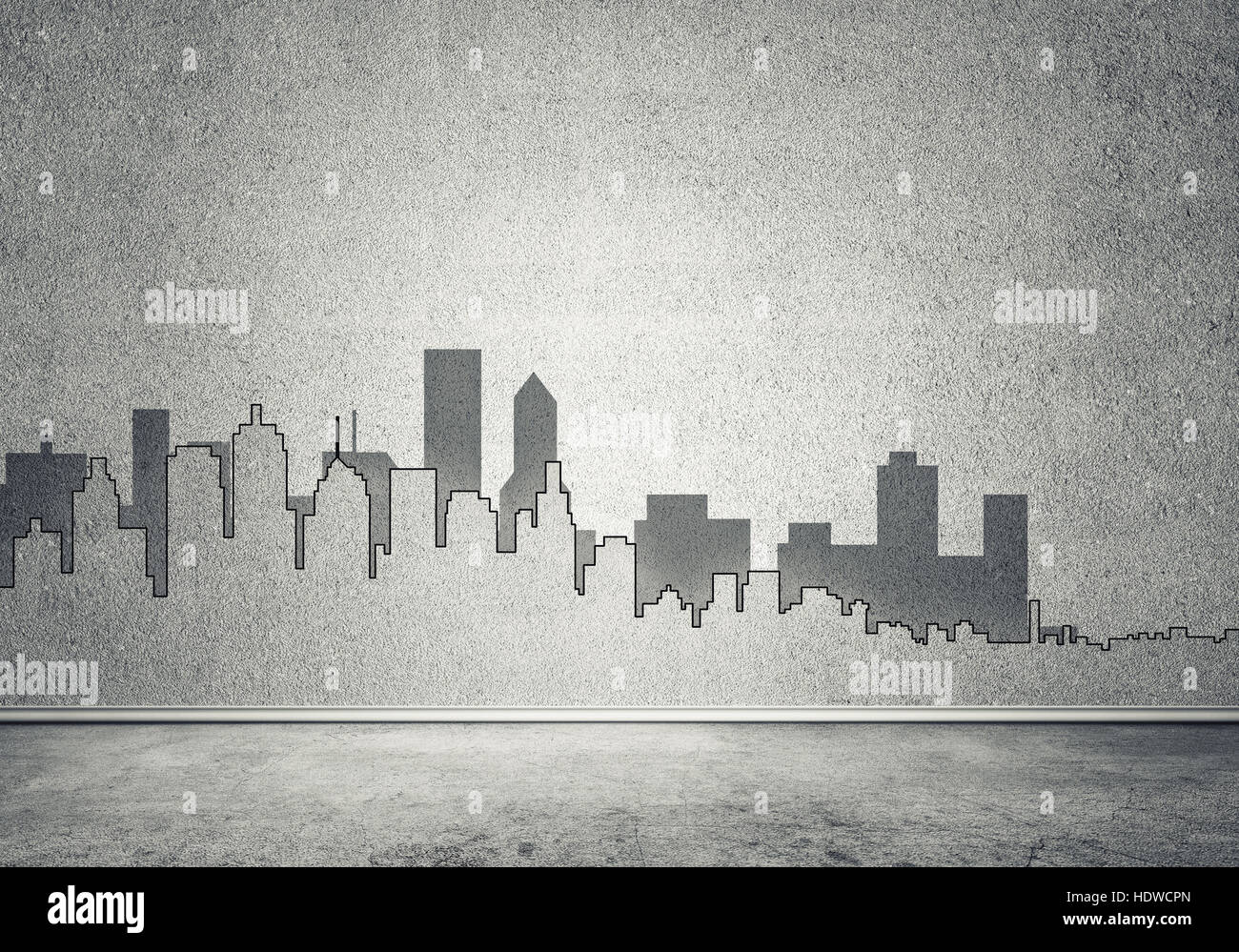 City design on wall Stock Photo - Alamy