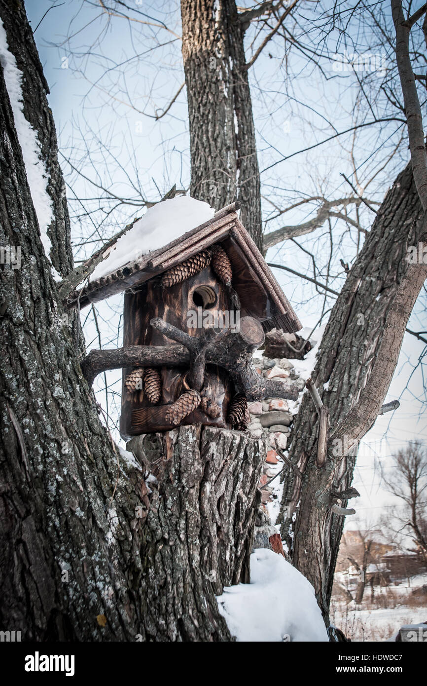 Unusual handmade birdhouse Stock Photo - Alamy