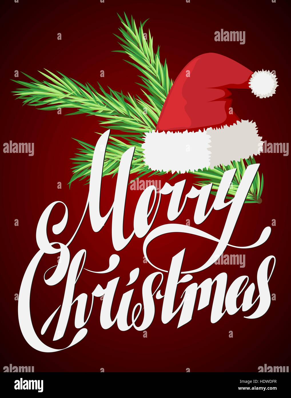 Merry Christmas Hand Lettering Greeting Card Stock Vector Image & Art ...