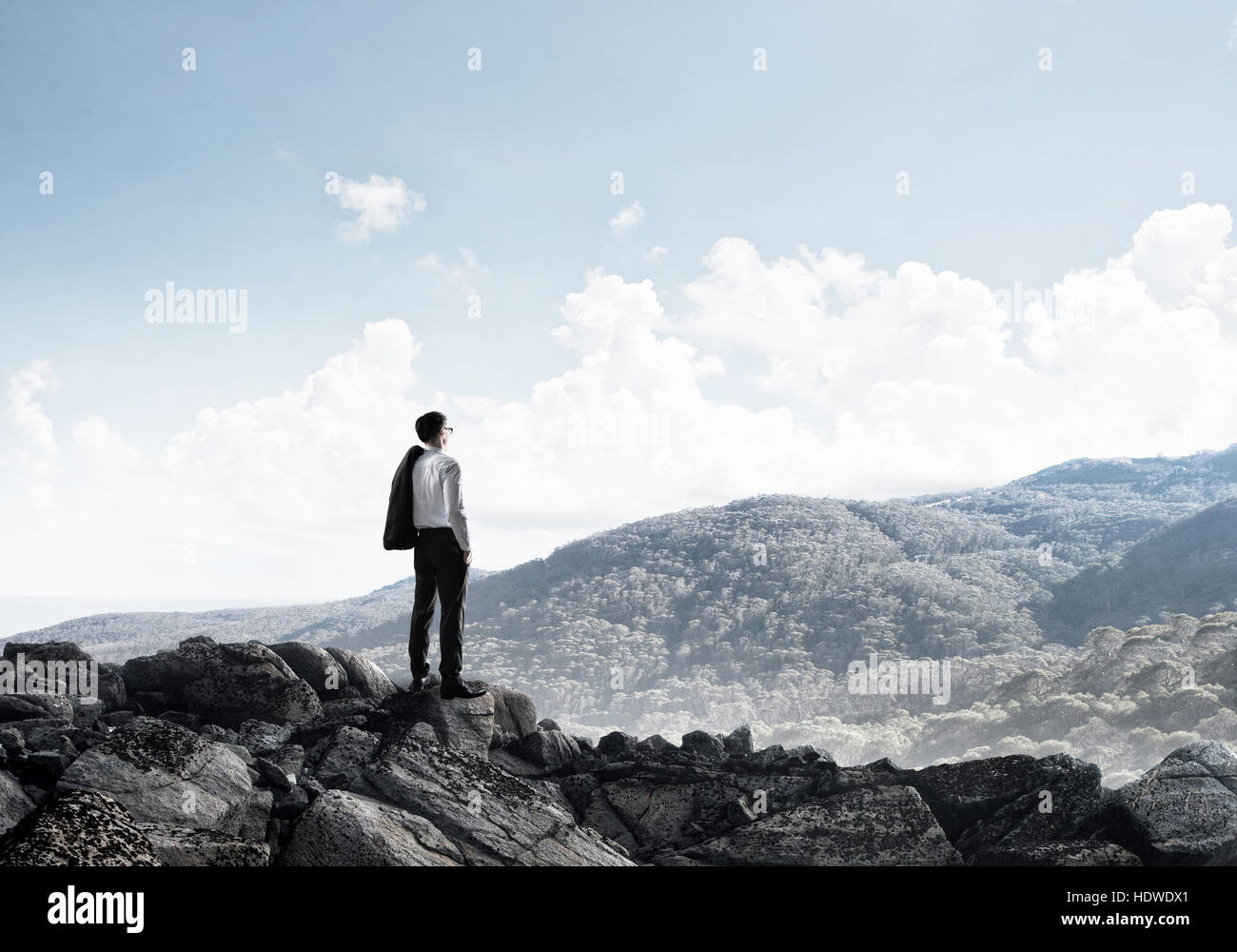 Achieving top of success Stock Photo - Alamy