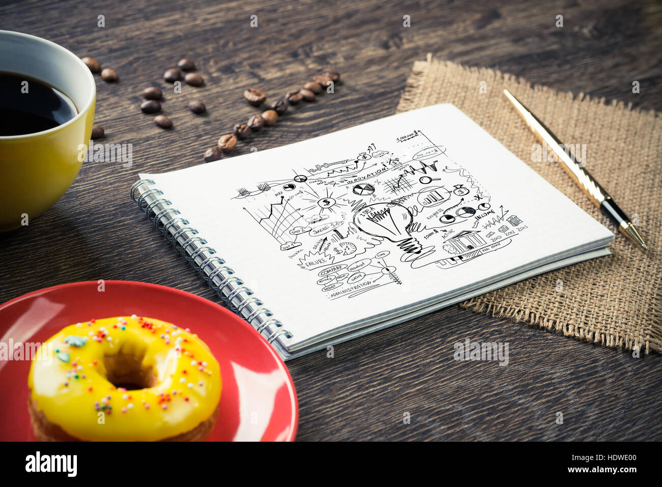 Coffee break and snack Stock Photo - Alamy