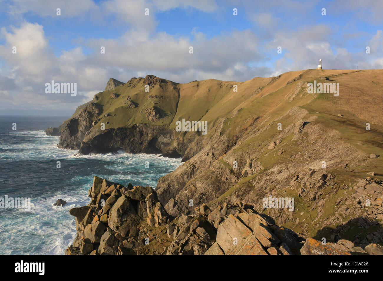 View of the rocks, slopes and cliffs on the southwest side of Hirta, the main island of the ...
