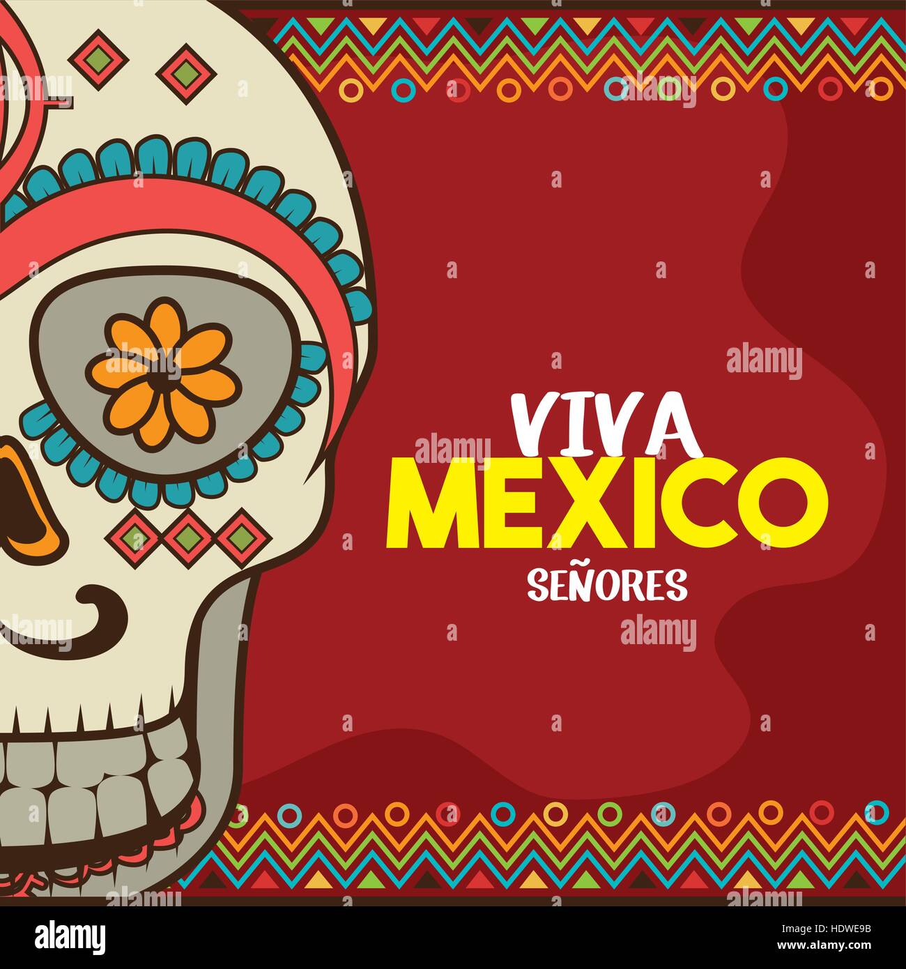 viva mexico poster celebration vector illustration design Stock Vector ...