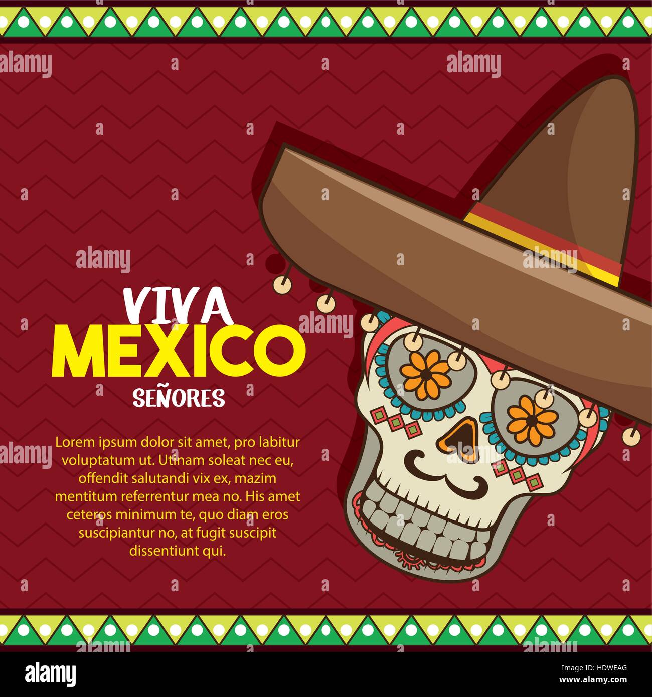 viva mexico poster celebration vector illustration design Stock Vector ...