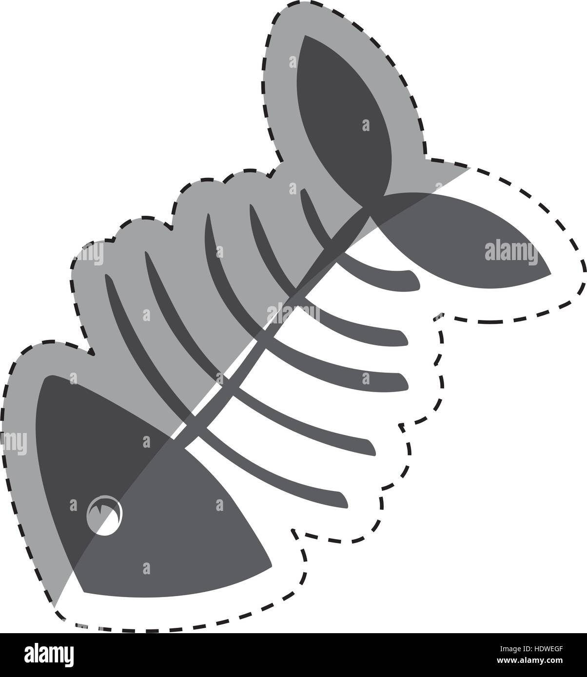 Cartoon fish skeleton icon vector illustration graphic design Stock ...