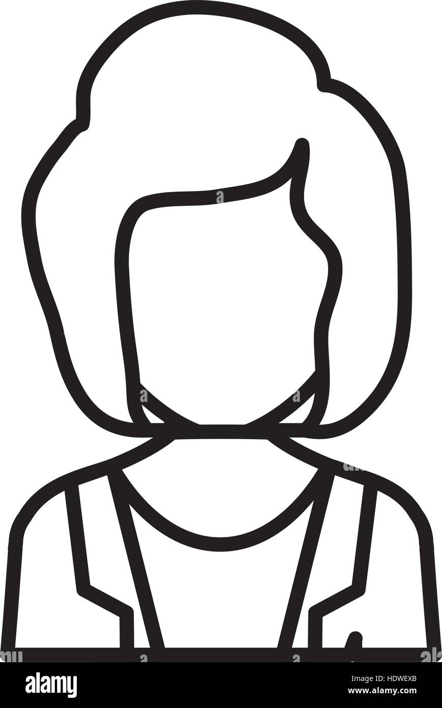 Woman faceless profile icon vector illustration graphic design Stock ...