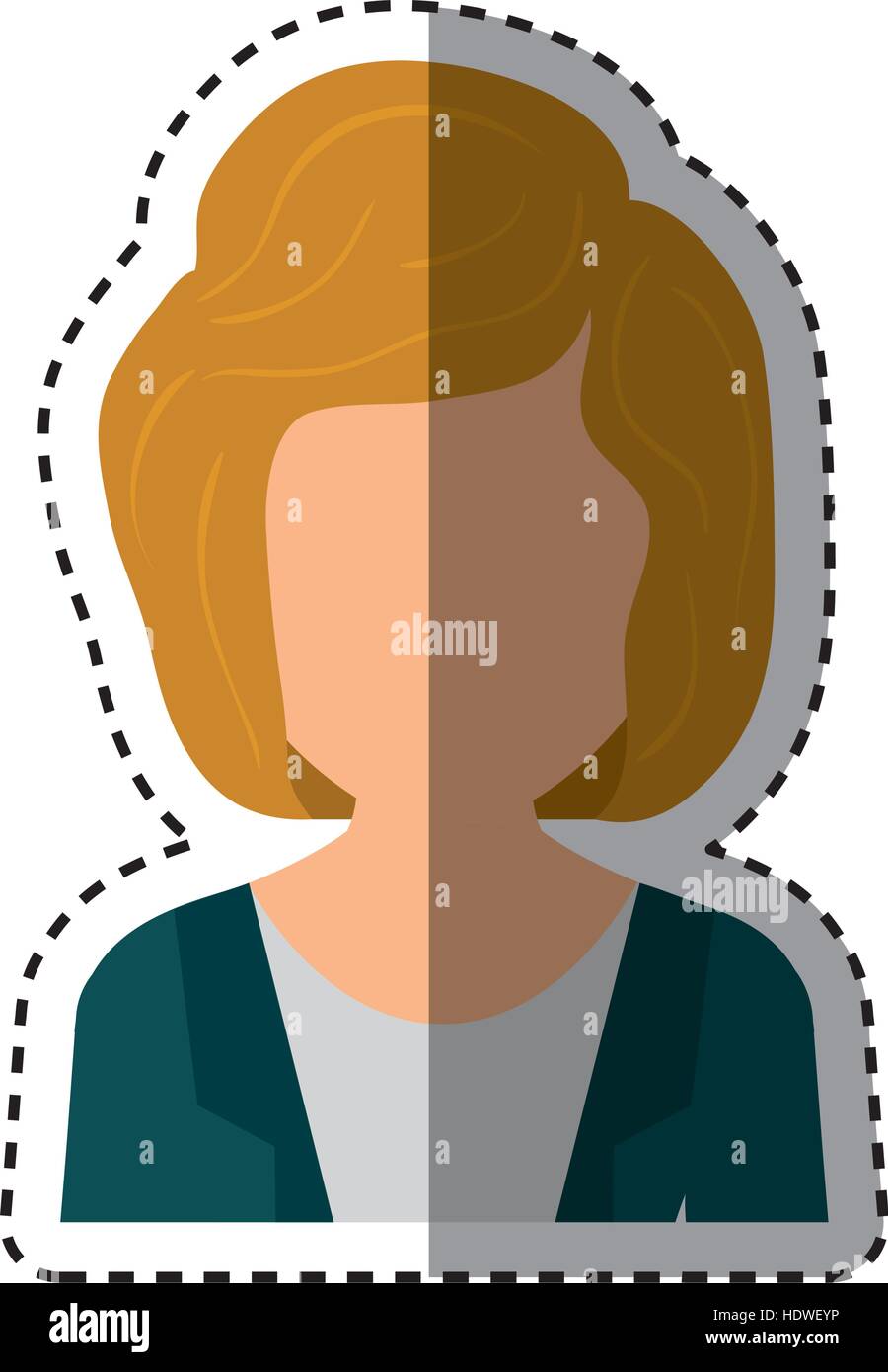 Woman faceless profile icon vector illustration graphic design Stock ...