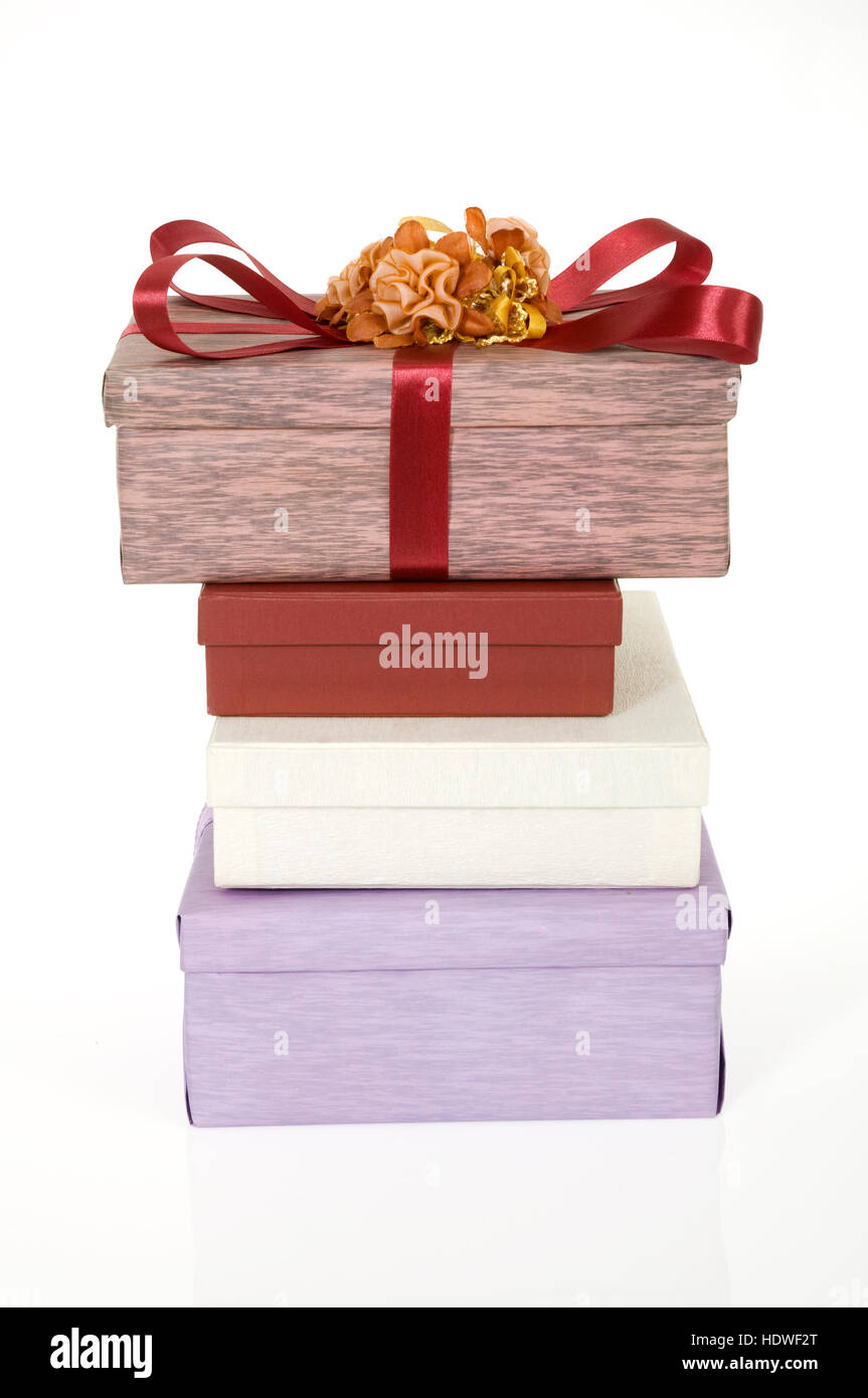 White present box pile hi-res stock photography and images - Alamy