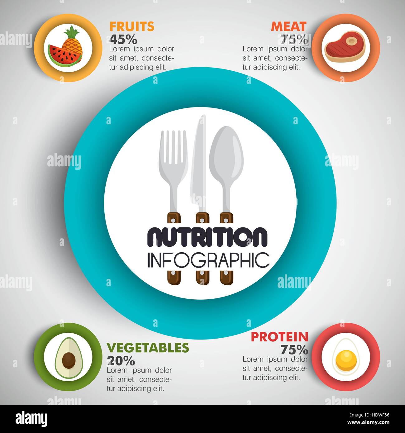 nutrition food infographic icons vector illustration eps 10 Stock ...