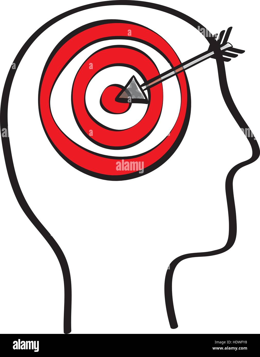 Human head with target inside icon vector illustration graphic design ...