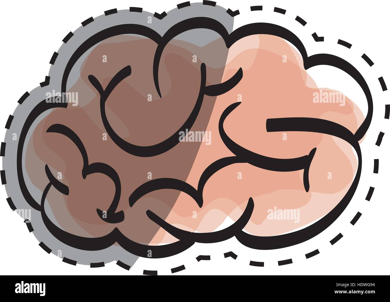 Human brain scribble icon vector illustration graphic design Stock ...