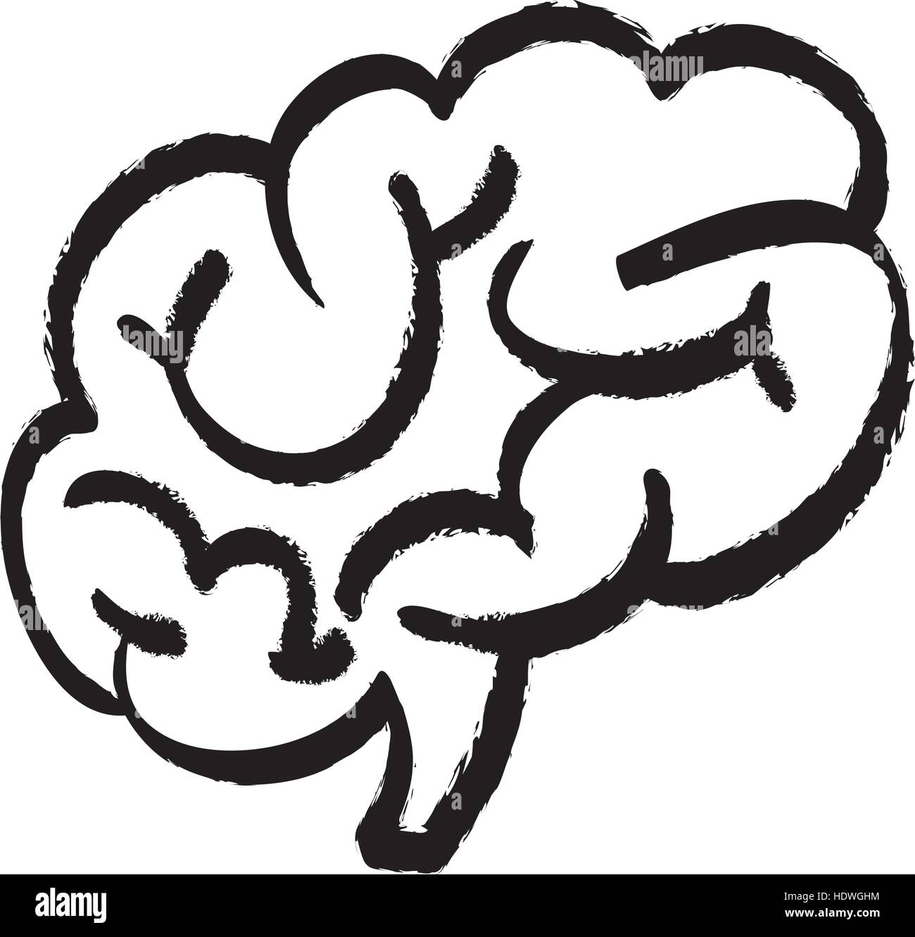 Human brain scribble icon vector Stock Vector Images - Alamy