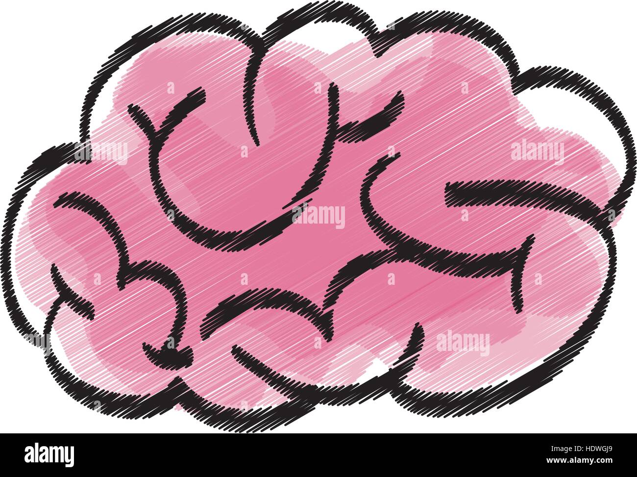 Human brain scribble icon vector Stock Vector Images - Alamy