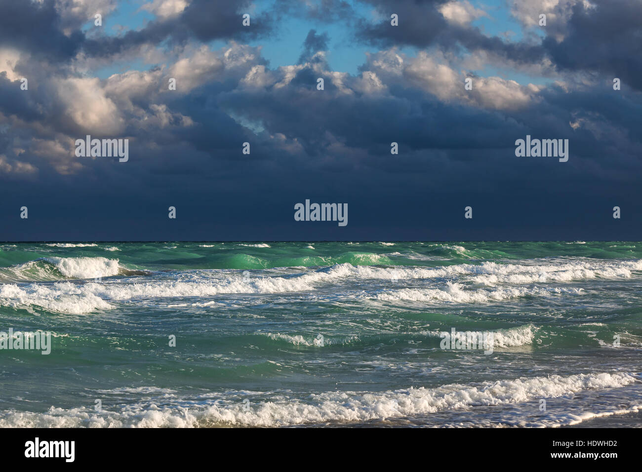 a ocean waves and stormy sky Stock Photo - Alamy