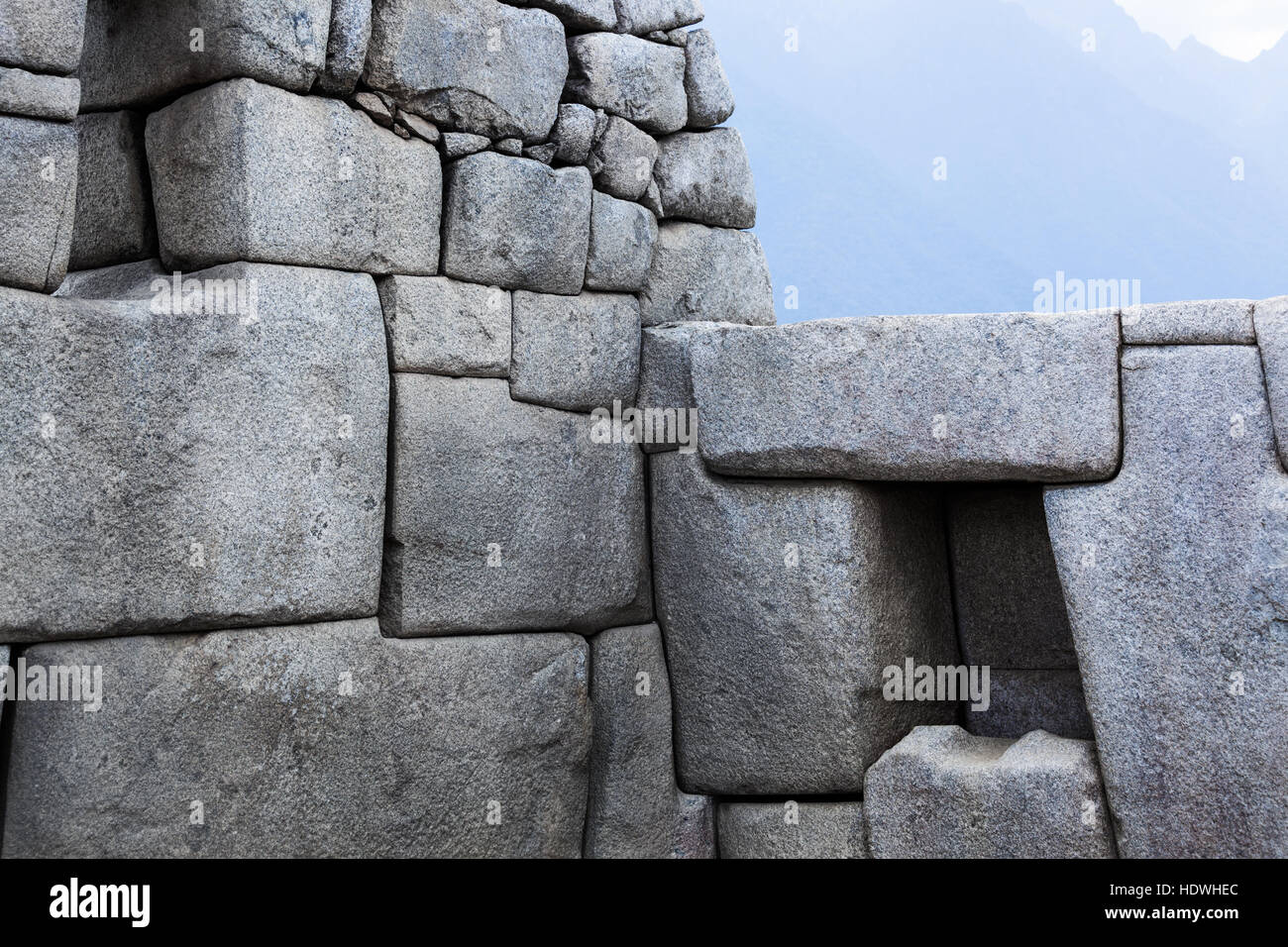 stone wall close-up in Machu Picchu Stock Photo - Alamy