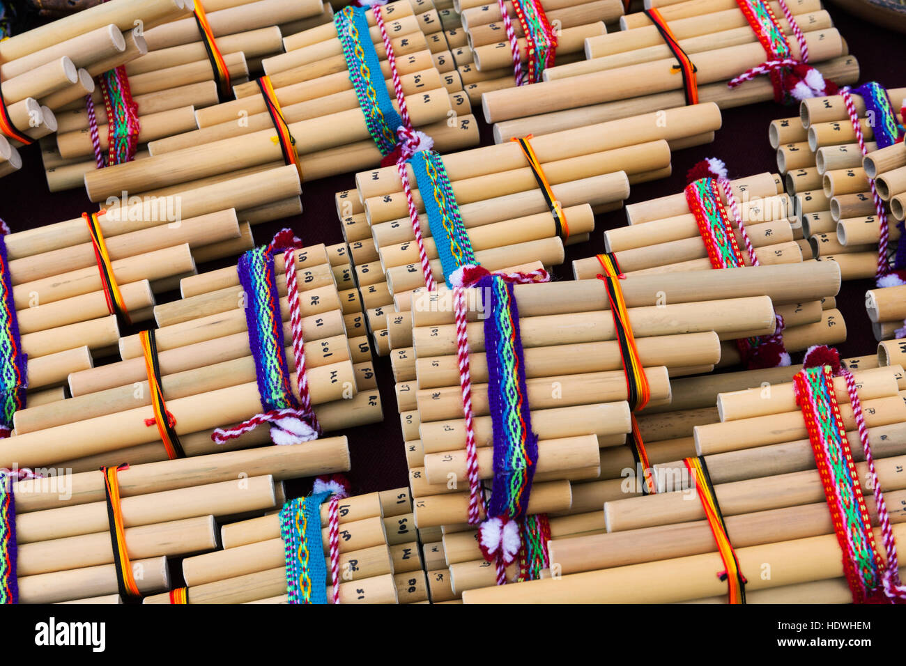 wooden pan flute on a street market Stock Photo - Alamy