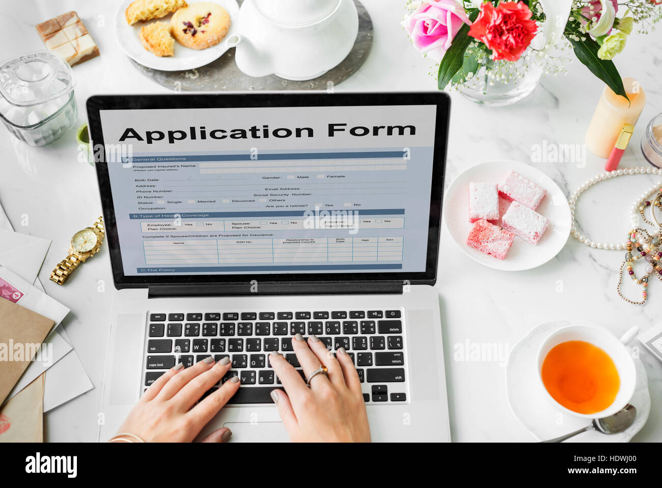 Application Form Document Filling Concept Stock Photo - Alamy