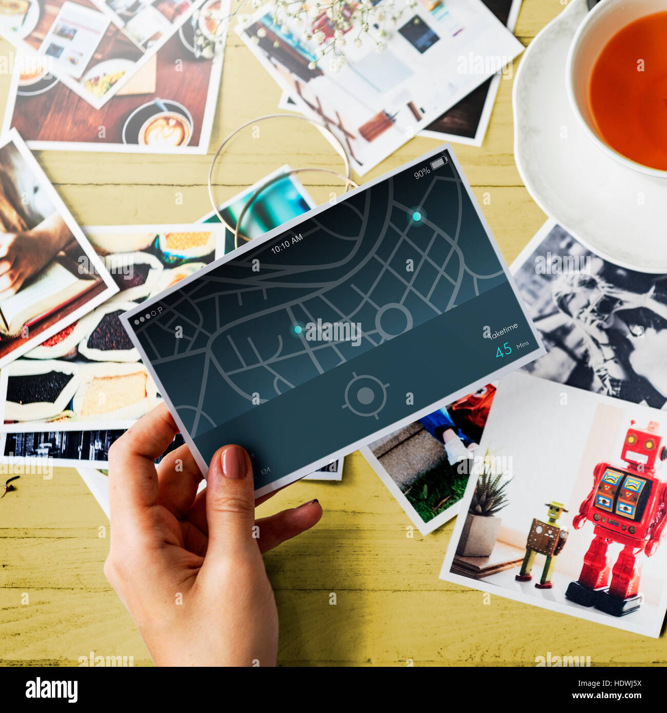 Search Navigation Map Route Concept Stock Photo - Alamy