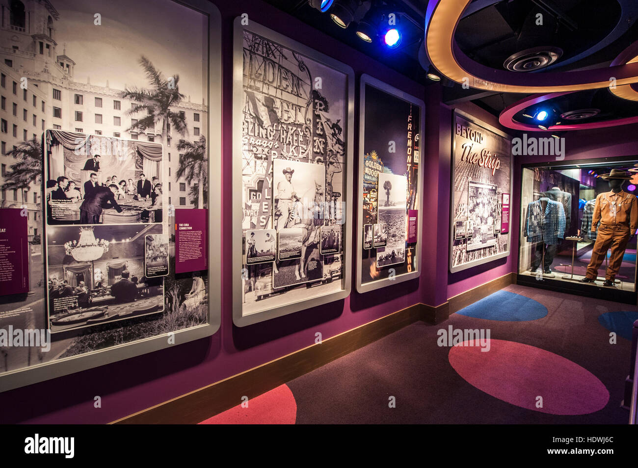 Exhibits and displays in The Mob Museum Las Vegas, Nevada Stock Photo ...