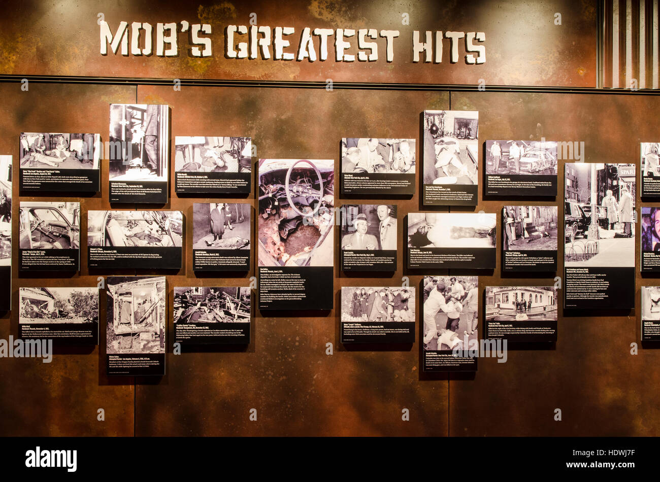 Exhibits and displays in The Mob Museum Las Vegas, Nevada Stock Photo ...