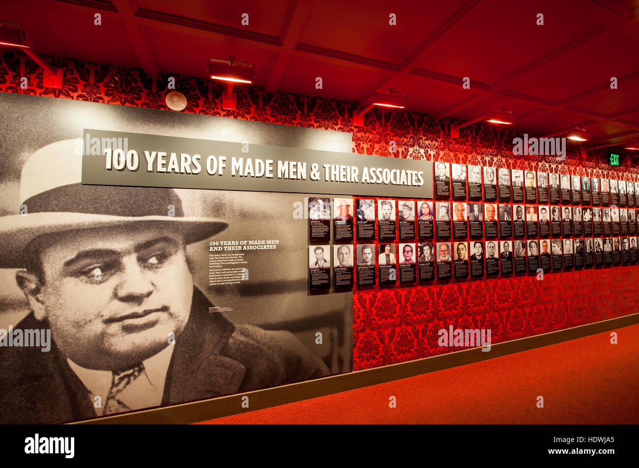 Exhibits and displays in The Mob Museum (National Museum of Organized ...