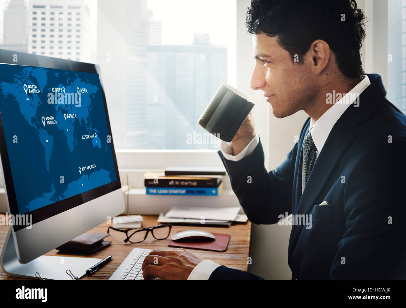 Global Business Map Destination Concept Stock Photo - Alamy