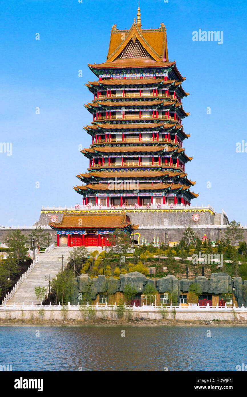 Yellow River Mother Goddess Temple, Wuzhong, Ningxia, China Stock Photo ...