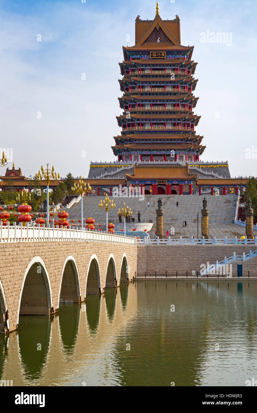 Yellow River Mother Goddess Temple, Wuzhong, Ningxia, China Stock Photo ...