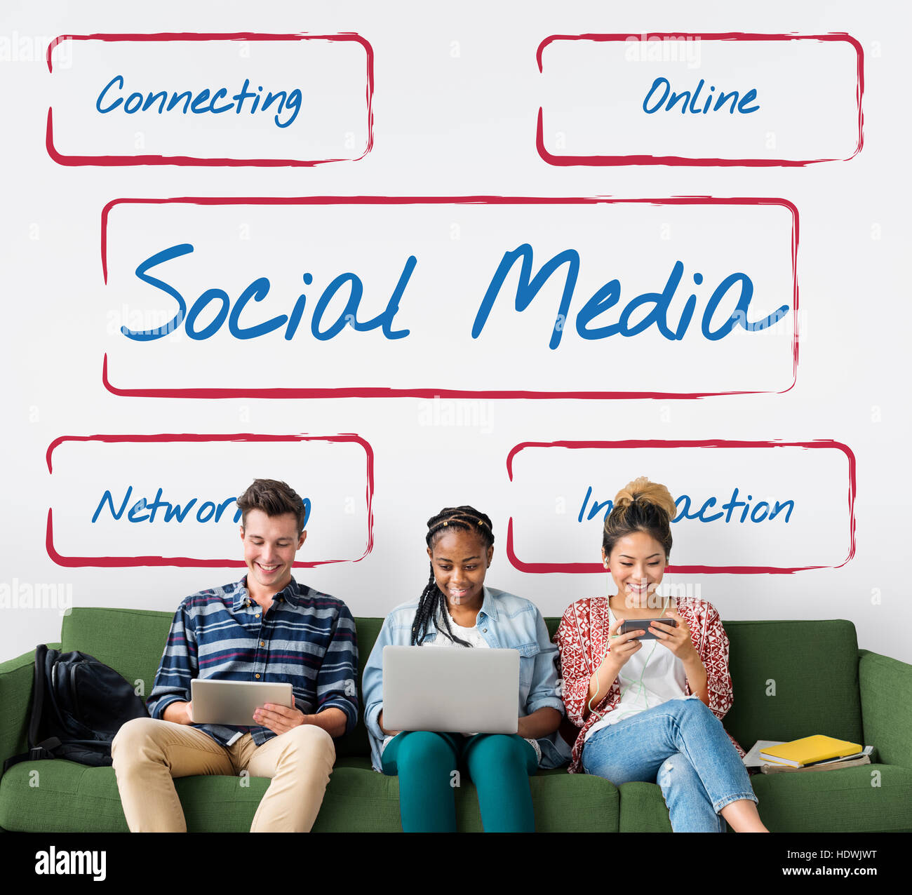 Social Media Netowrking Interaction Online Connection Concept Stock ...