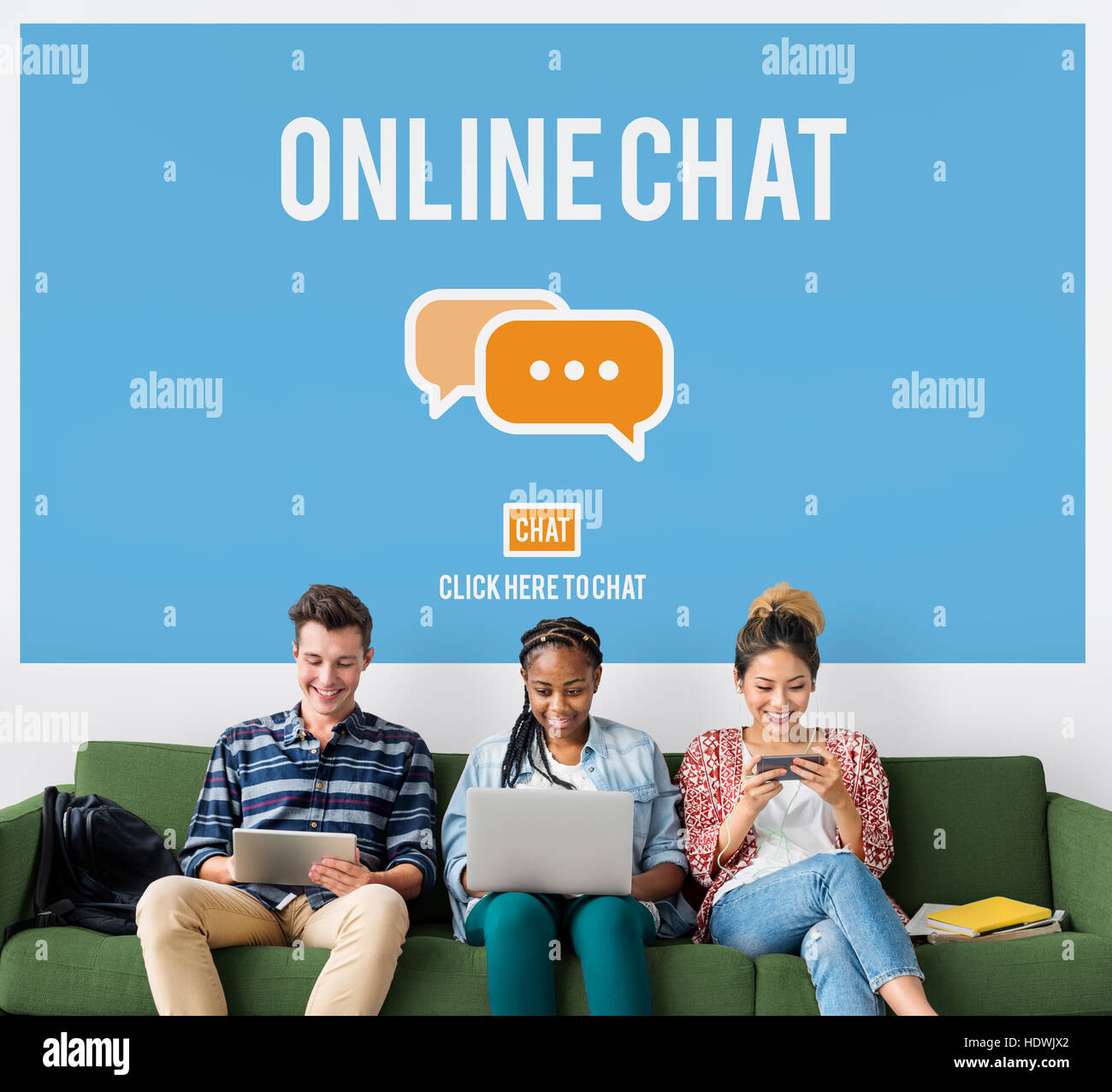 Online Chat Communication Connection Concept Stock Photo - Alamy