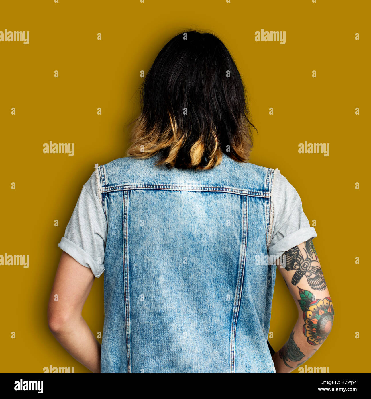 Young Man Standing Back Side Concept Stock Photo - Alamy