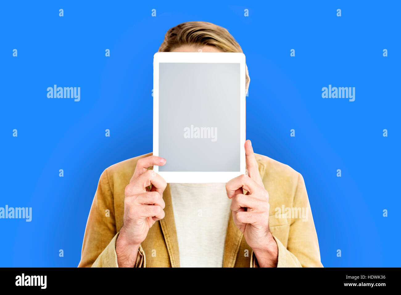 Person Holding Tablet Face Concept Stock Photo - Alamy