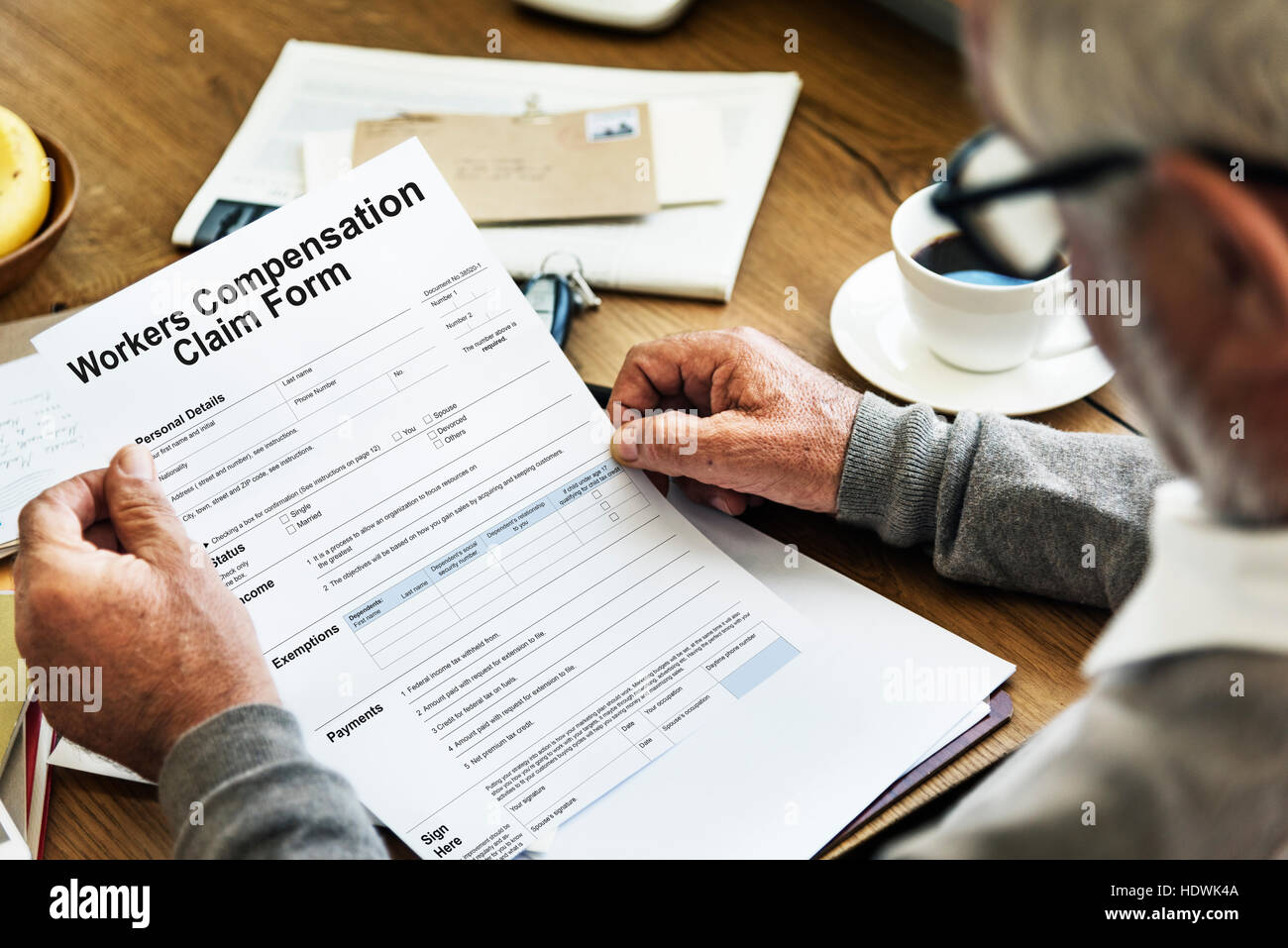 Work Injury Compensation Claim Form Concept Stock Photo - Alamy