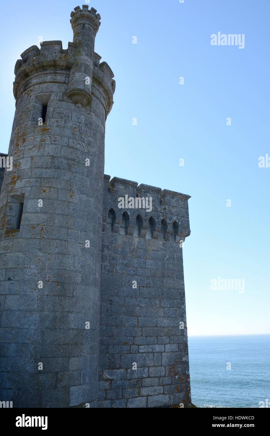 Tower of the Monterreal Castle in Ria of Vigo in Bayona, Galicia, Spain ...