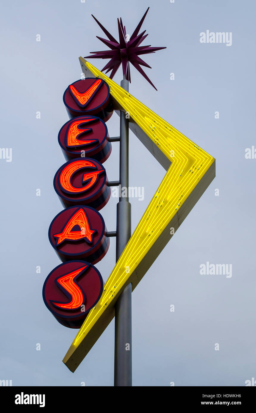 Vegas neon sign, Fremont Street, Neon Museum, Las Vegas, Nevada Stock ...
